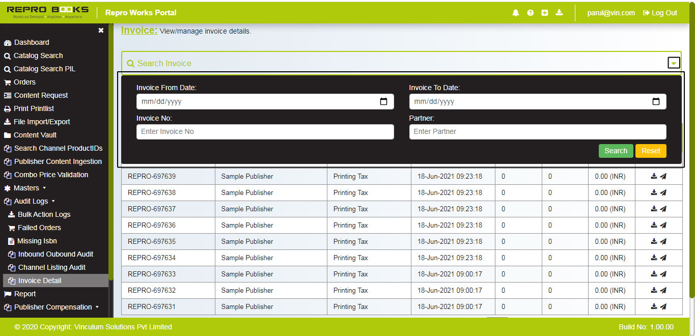 Invoice Details - ReproWorks