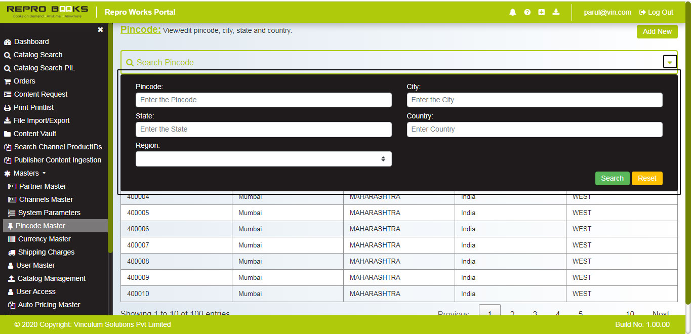 Pincode Master - ReproWorks