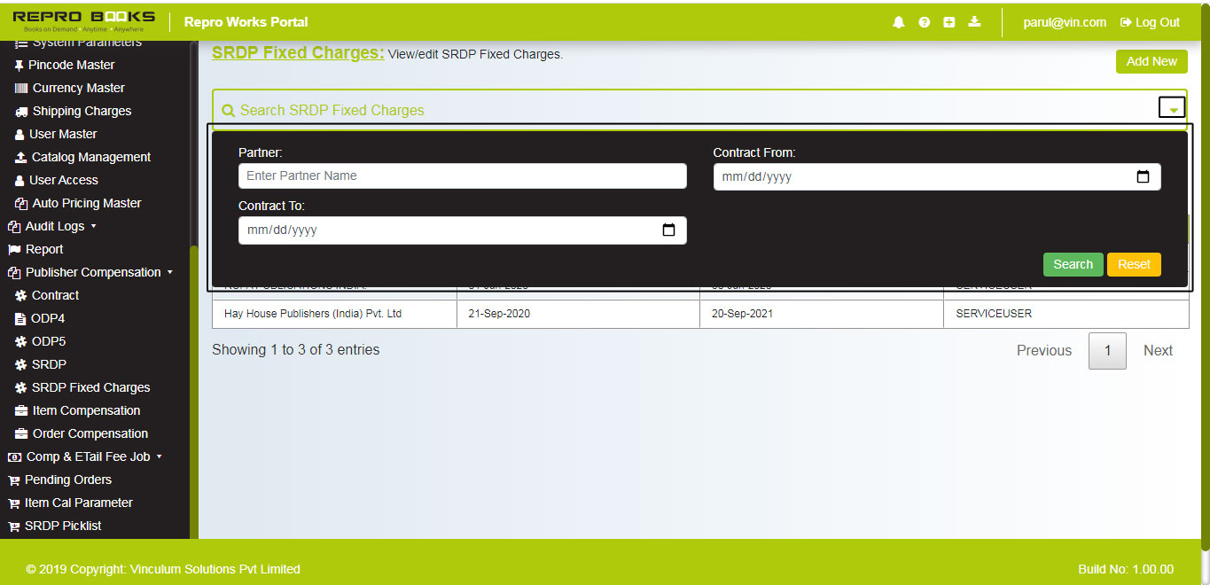 SRDP Fixed Charges - ReproWorks