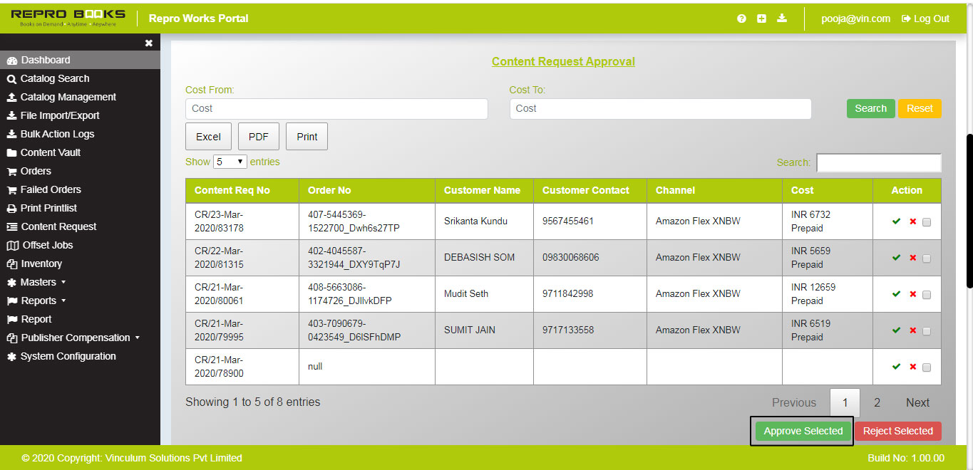 Dashboard - ReproWorks