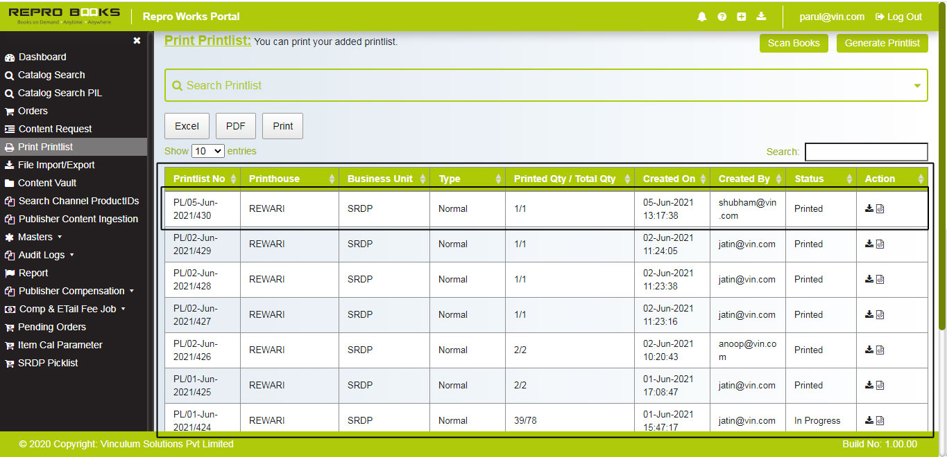 Confirm Content Printing (Update Inventory) - ReproWorks