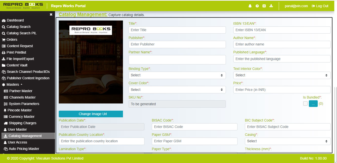 Catalog Management - ReproWorks