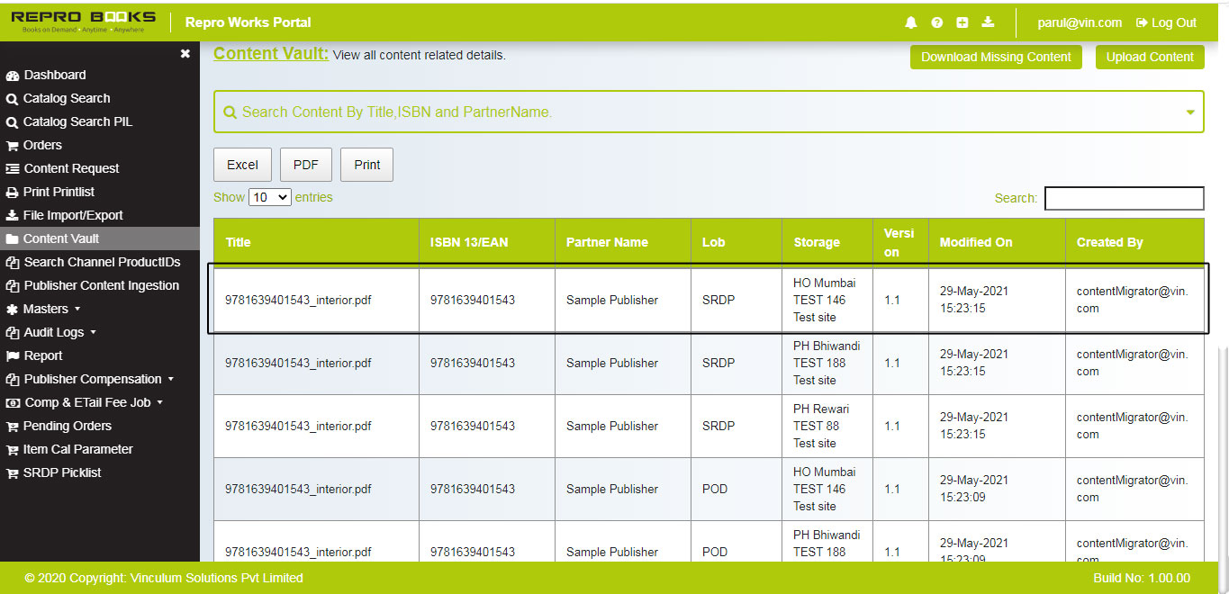 Content Vault - ReproWorks
