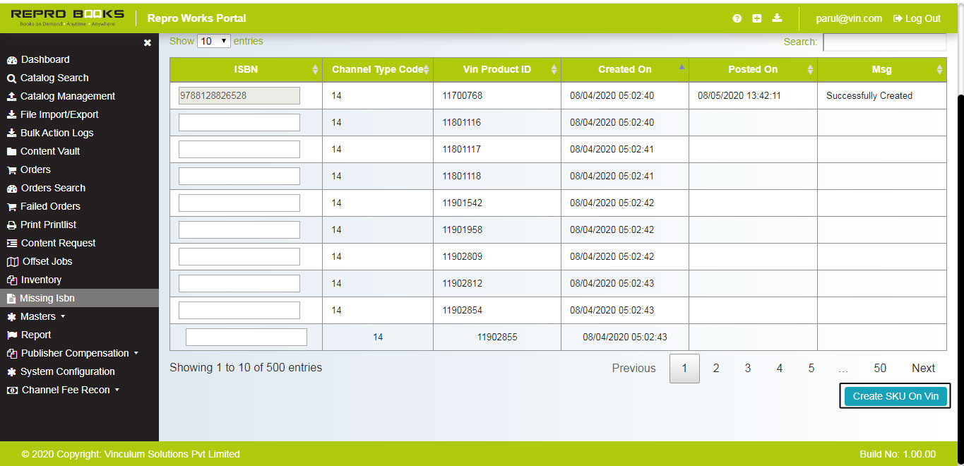 Missing ISBN - ReproWorks