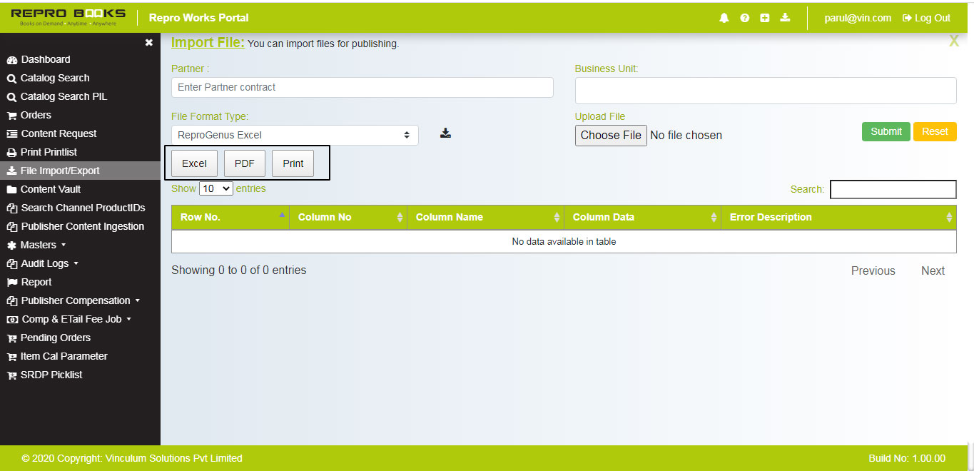 Import Partner Catalog - ReproWorks