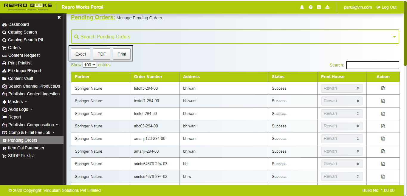 Pending Orders - ReproWorks