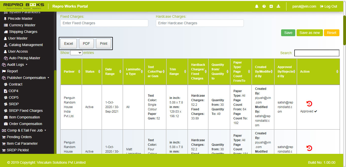 SRDP Fixed Charges - ReproWorks