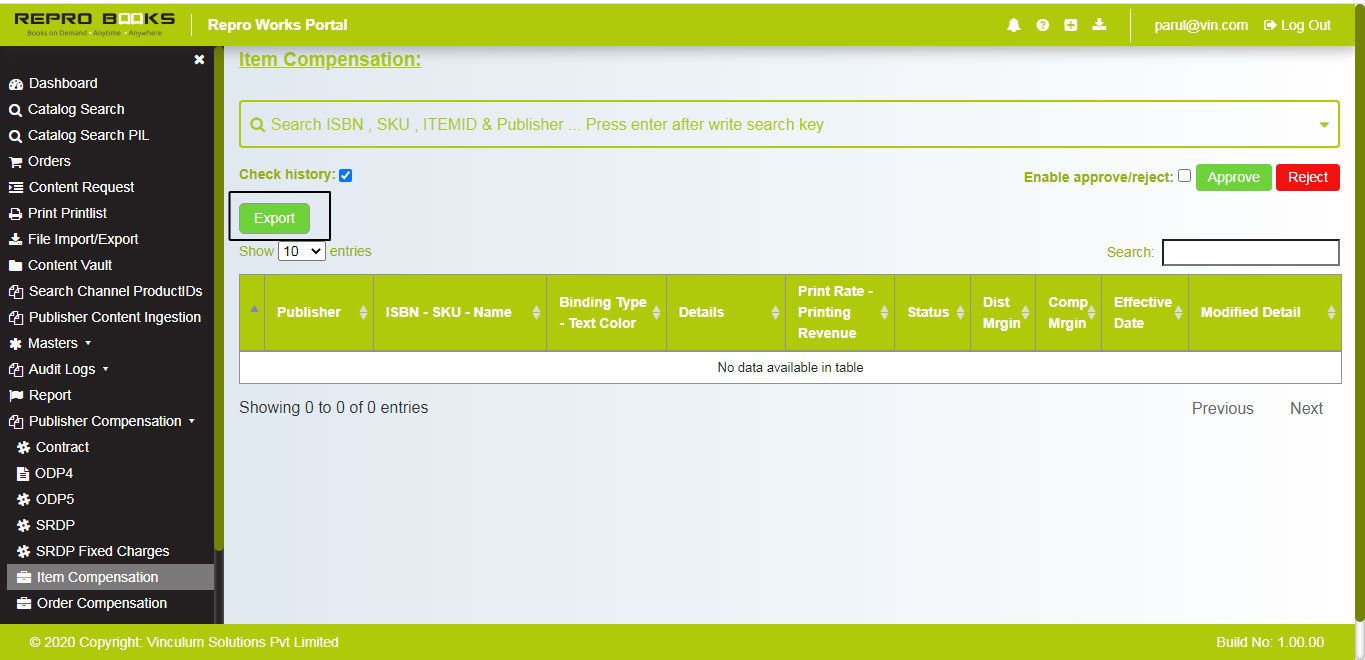 Item Compensation - ReproWorks