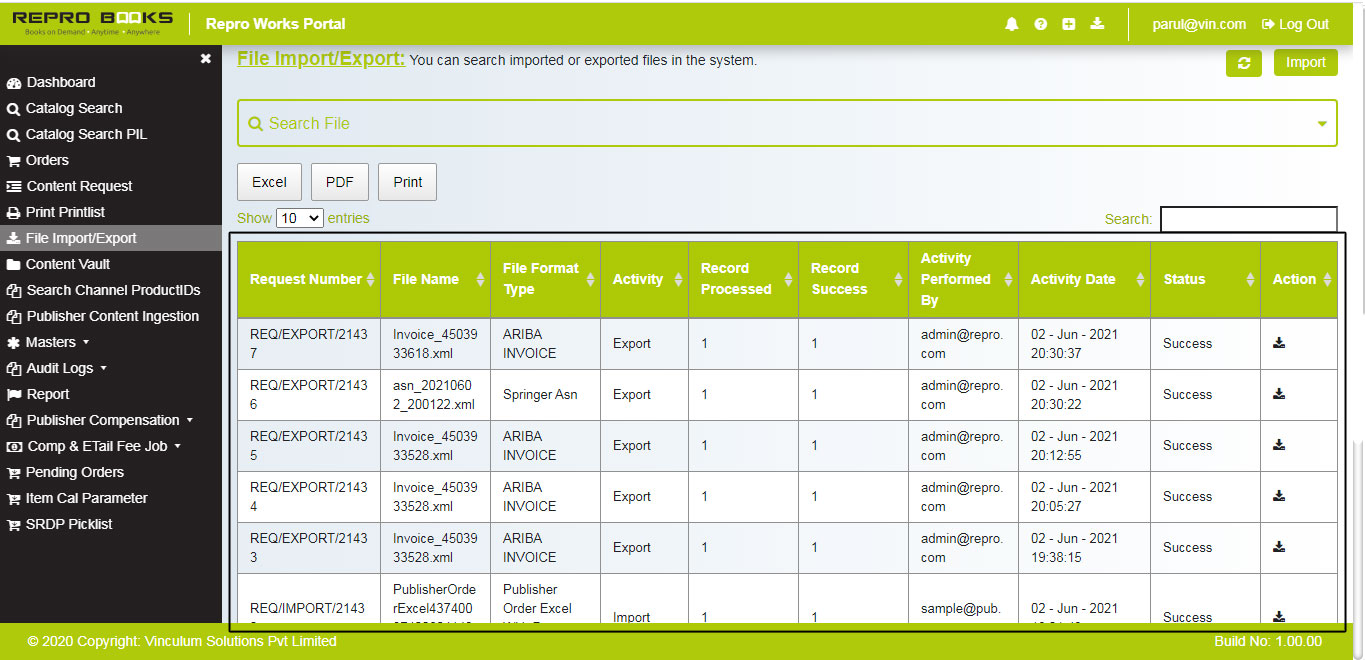 File Import/Export - ReproWorks