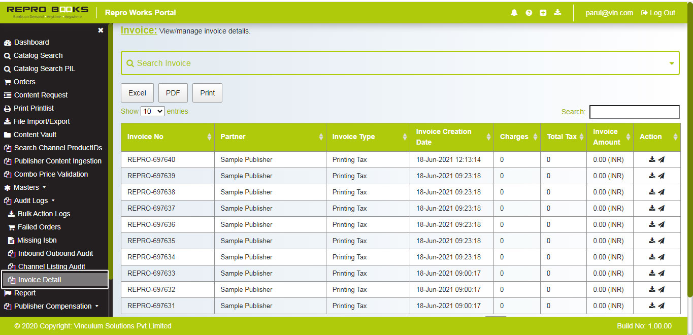 Invoice Details - ReproWorks