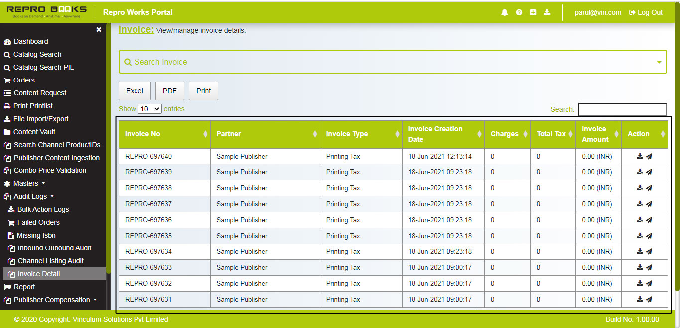 Invoice Details - ReproWorks