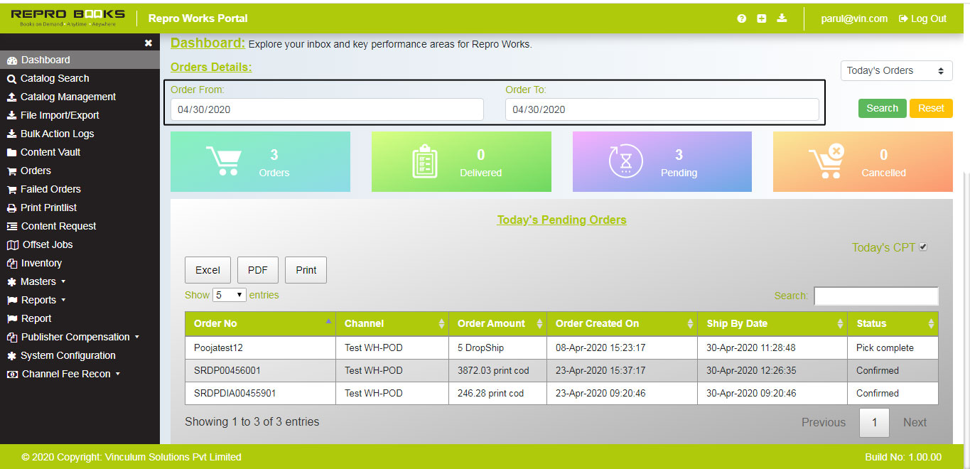 Dashboard - ReproWorks
