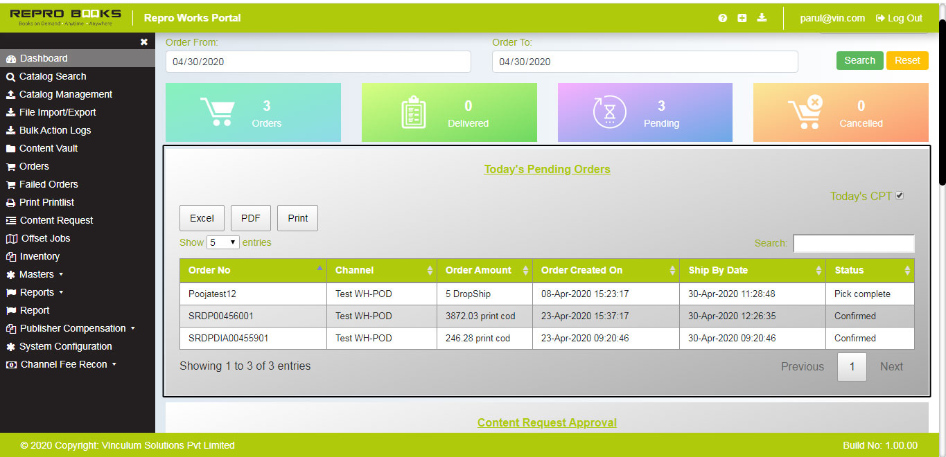 Dashboard - ReproWorks