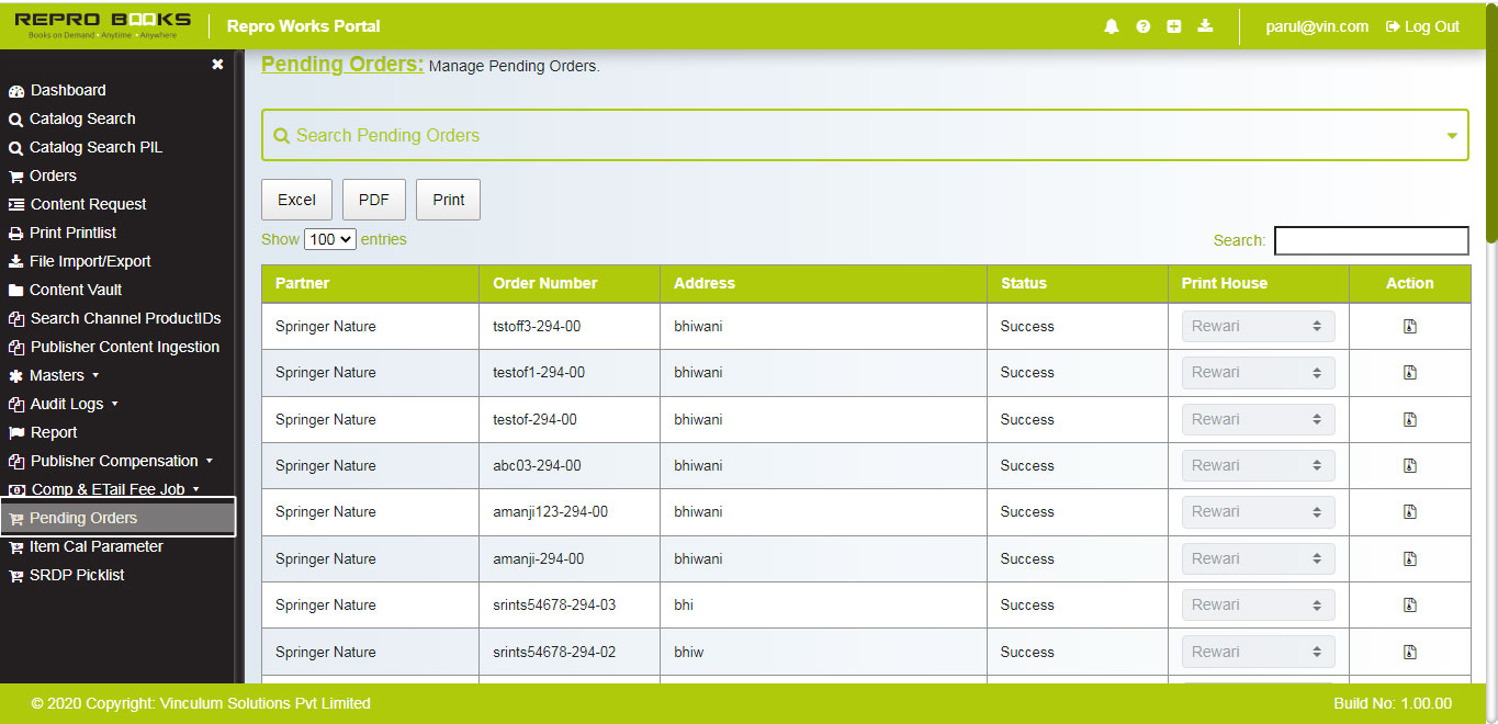 Pending Orders - ReproWorks
