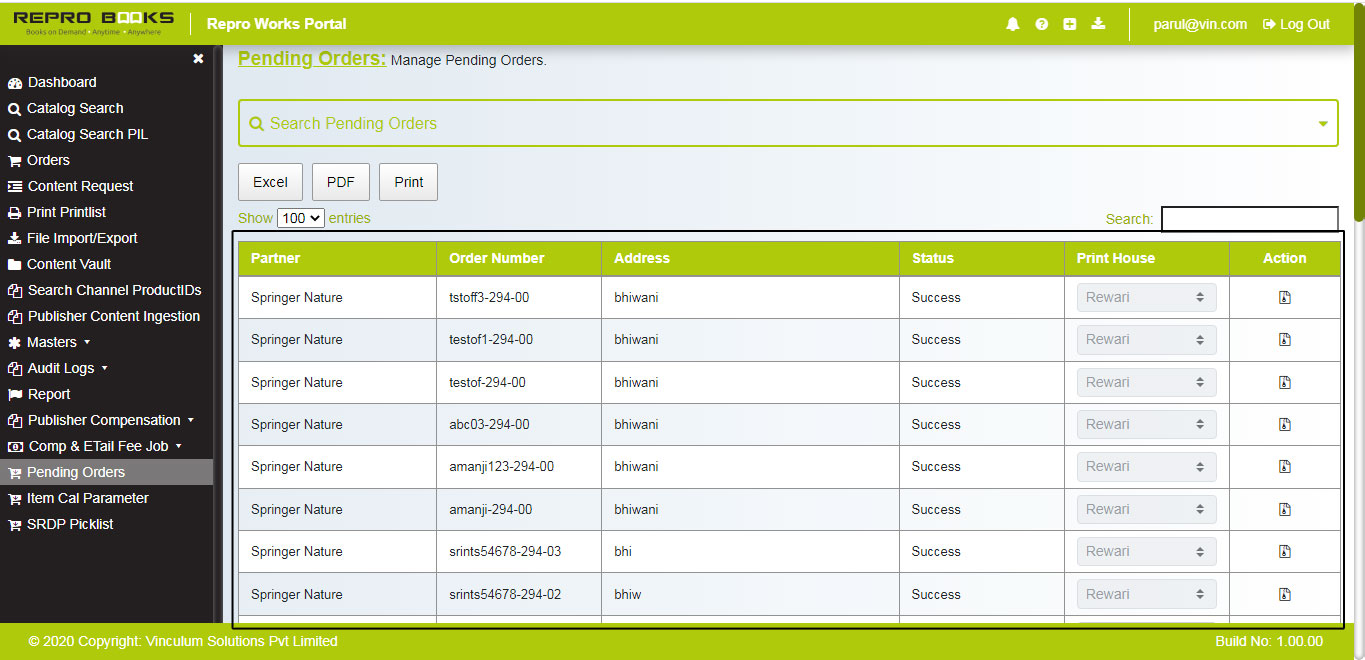 Pending Orders - ReproWorks