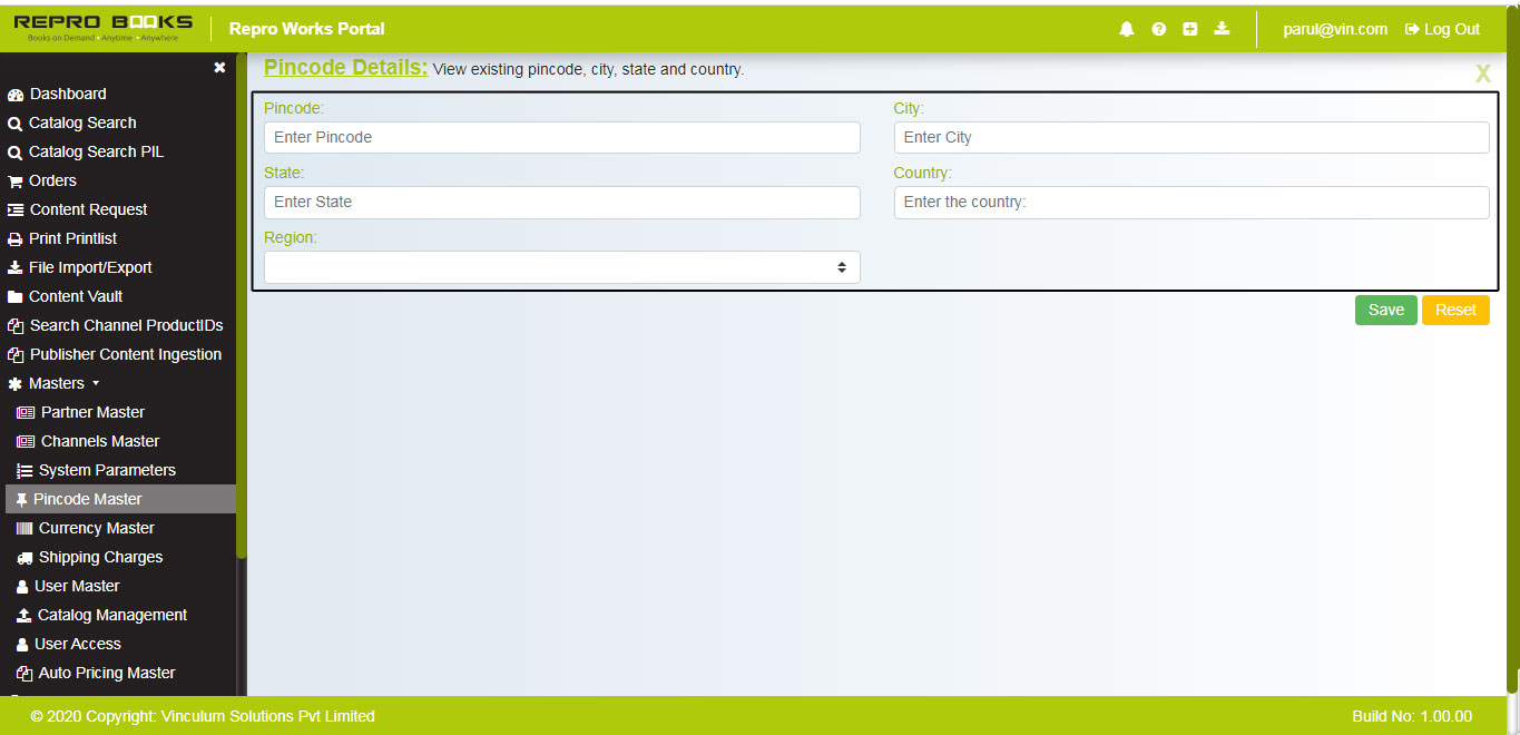 Pincode Master - ReproWorks