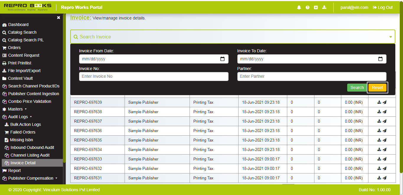 Invoice Details - ReproWorks