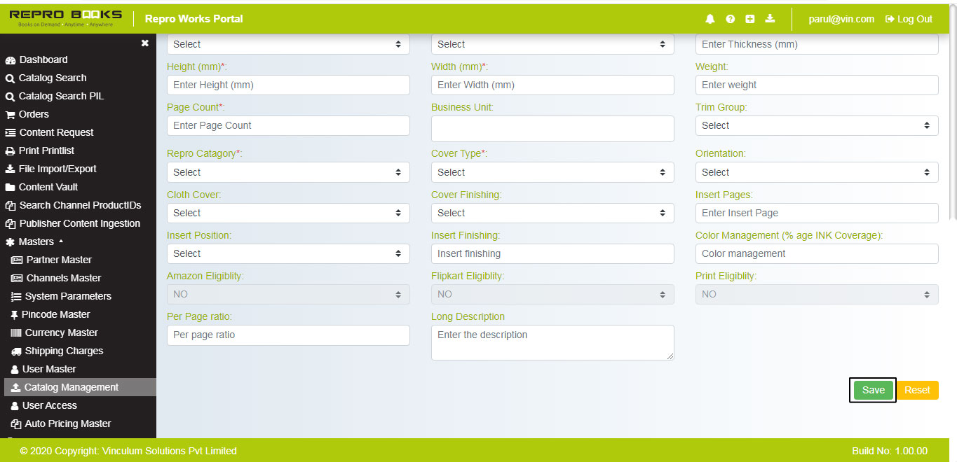 Catalog Management - ReproWorks