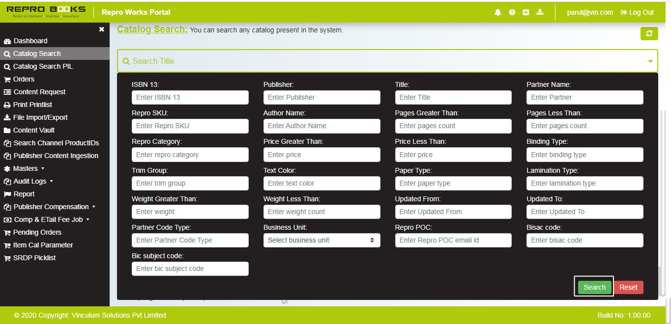Search Catalog - ReproWorks