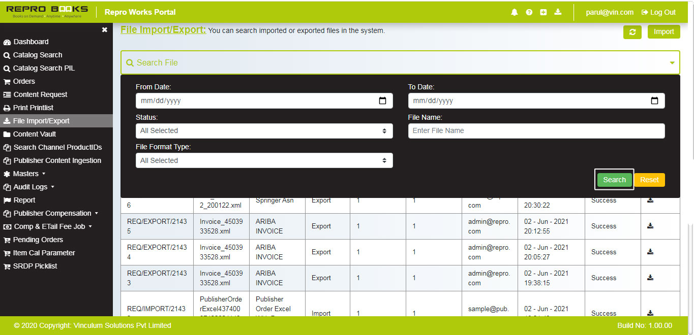 File Import Export ReproWorks