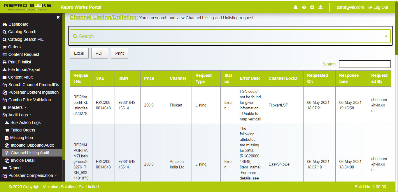 Channel Listing Audit - ReproWorks