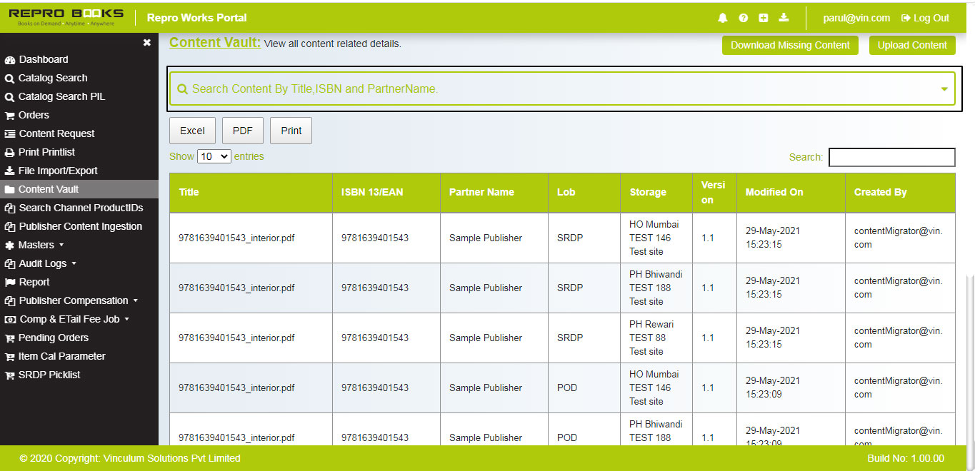 Import Content for Catalog - ReproWorks
