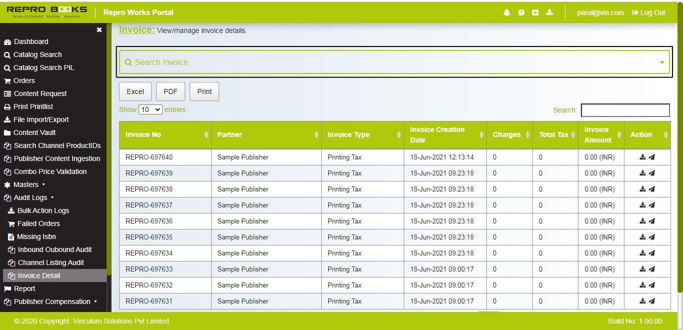 Invoice Details - ReproWorks