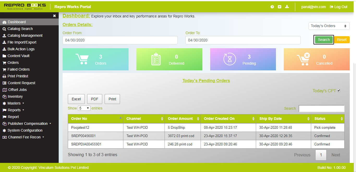 Dashboard - ReproWorks
