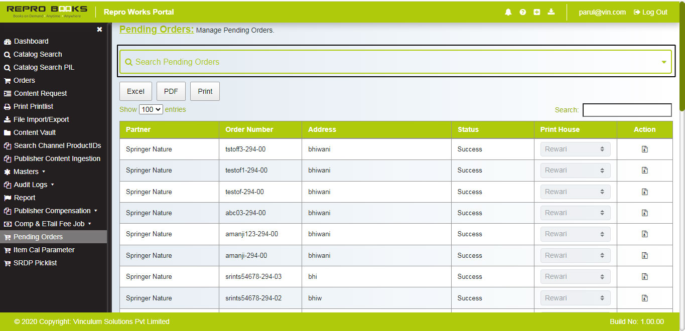 Pending Orders - ReproWorks